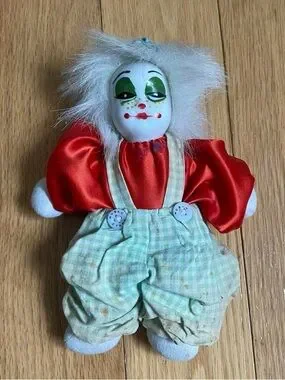 Other | 198s Vintage Hubao Cuba Clown Doll With White Hair And Green ...
